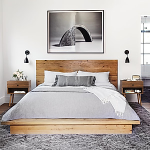 Mazefur Hidden Compartment Night Stand Set 2, Mid Century Modern Concealment Furniture, End Table with Storage Drawer, Bedside Table with Wood Legs for Bedroom (2,Walnut)