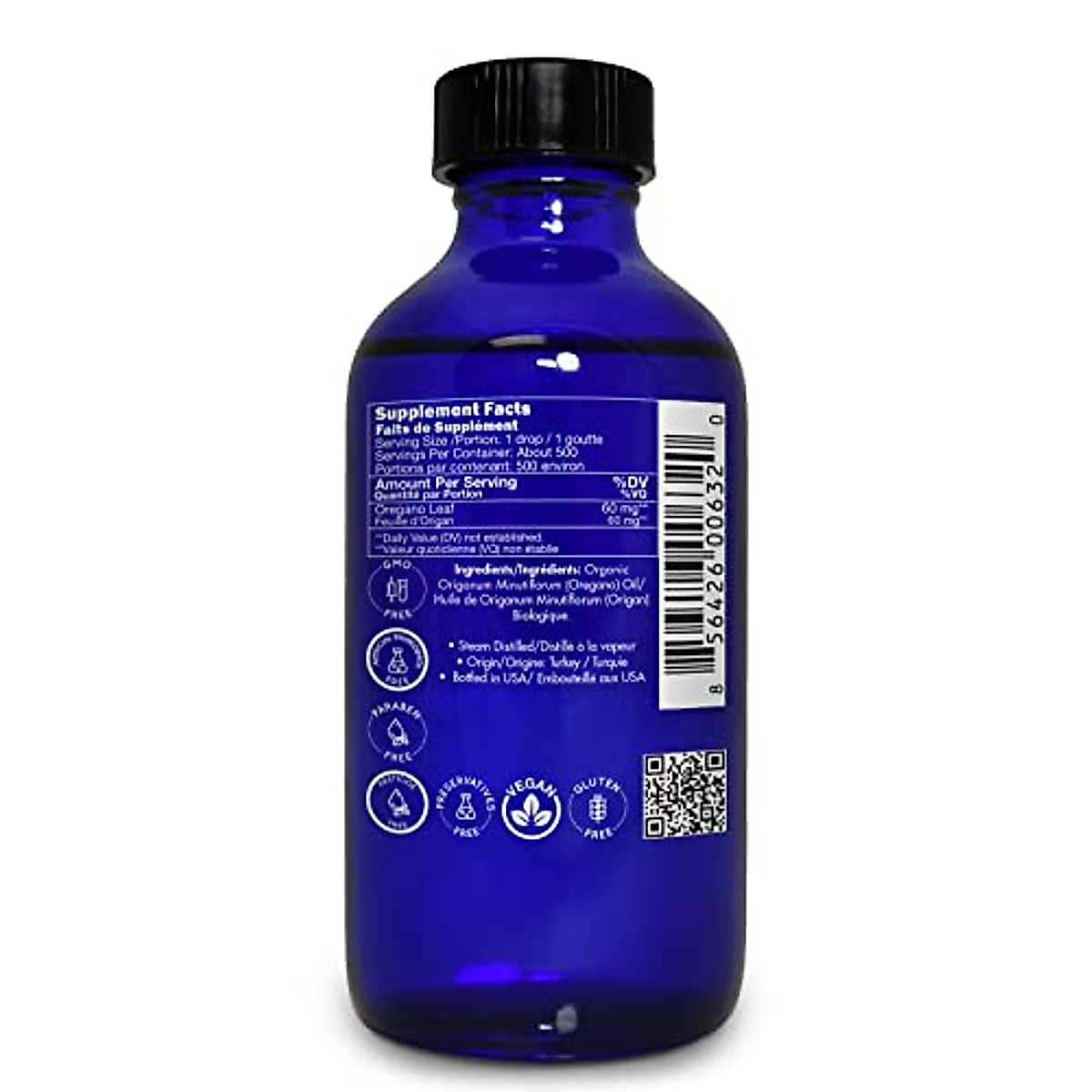 Zongle USDA Certified Organic Oregano Essential Oil, Safe to Ingest, Origanum Minutiflorum, 1 OZ