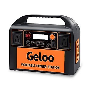 Geloo Portable Power Station 300W, 299Wh Solar Generator for Camping, Portable Solar Power Station 110V/300W AC, USB, PD Output, Portable Generator for Home Outdoor Camping RV Travel