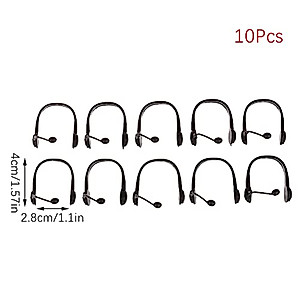 10 Pcs Doll Accessories Mini Headset Model Black Ear Hook Headset Doll Replacement Mini Earphones Doll Accessories Doll Clothing Doll Accessories Doll Clothing And Accessories