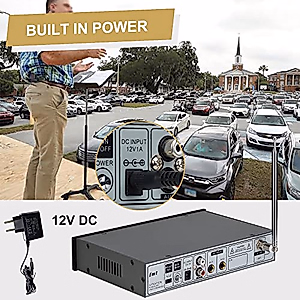 Retekess TR510 FM Transmitter, Long Range FM Broadcast Transmitter with Dual Mic, 3 Preset Stations, FM Radio Station for Church Parking Lot,Drive in Movie,Support USB Drive and RCA Inputs