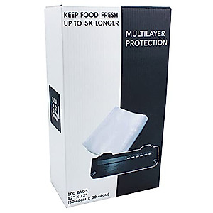 24/7 Bags Vaccum Bags and Rolls For Food Storage (Bags 12 X12 -100 Bags)