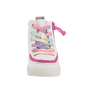 BILLY Footwear Kids Baby Girl's Classic Lace High (Toddler) White Rainbow 10 Toddler M