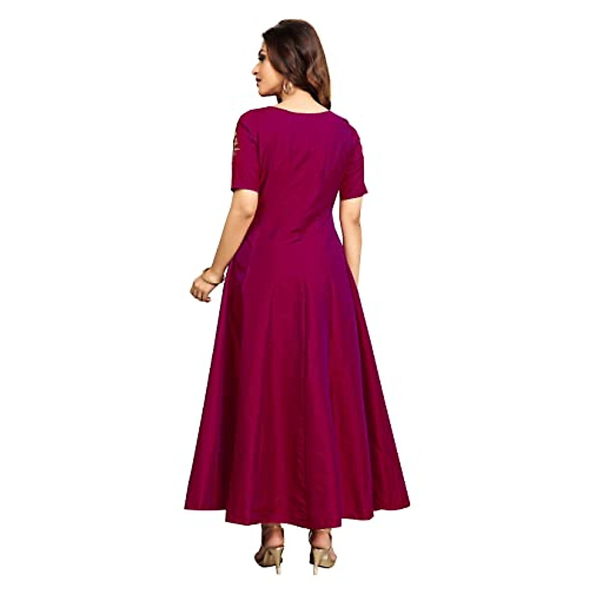 TRENDMALLS Women's Cotton Anarkali Kurti (-Latest-Stylish-Cotton-Anarkali-Ethnic-Embroidery-Gown-kurti-Designer-Stitched) (as1, alpha, s, regular, regular, Purple)