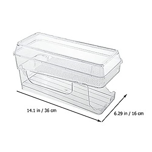 UPKOCH Soda Can Organizer Double- Layer Automatic Rolling Refrigerator Can Storage Bin Beverage Holder Pop Soda Can Dispenser with Lid for Fridge Freezer Kitchen Countertops Cabinets