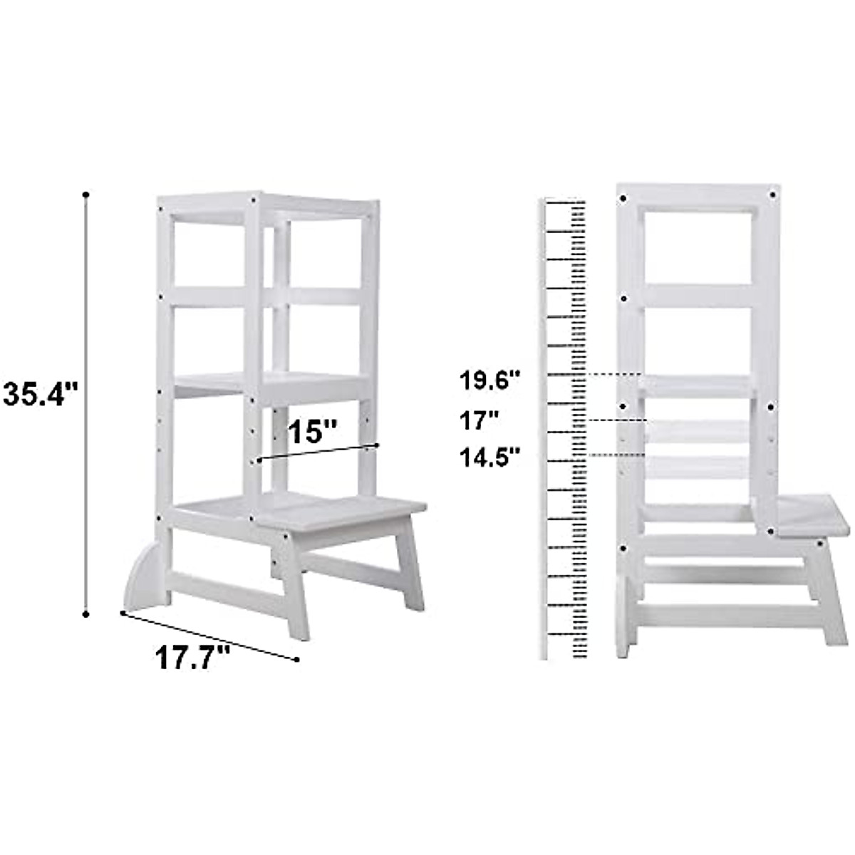 Step Stool for Kids, Adjustable Toddler Tower, Wooden Toddler Step Stool, Kids Step Stool for Kitchen and Bathroom