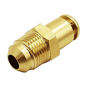 MENSI 3/8" Male Flare X 0.55" Slotted Nut Orifice Nozzle Adapter for 1lb Propane Camper Grill Convert to 20-100lbs Tank Regulator Hose 2 Packs