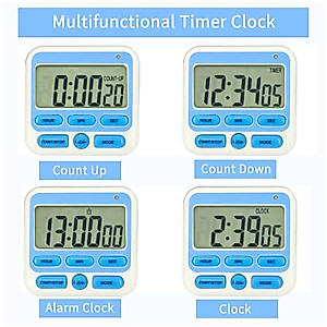 Tuffinix Digital Kitchen Countdown Timer - 24 Hours Large Display Count Up Down Timer Clock with Alarm Magnetic for Cooking Classroom Activity Yoga and Study.