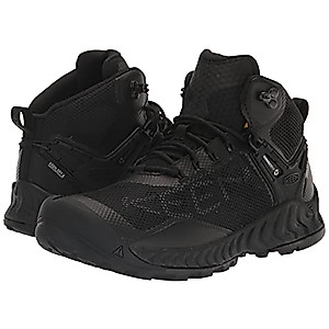 KEEN Men's NXIS Evo Mid Height Waterproof Hiking Boots, Triple Black, 11.5