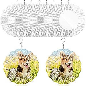6 Pack 8 Inch Sublimation Wind Spinner Blanks 3D Aluminum Wind Spinners Hanging Wind Spinners DIY Crafts Ornaments for Indoor Outdoor Garden Yard Window Porch Front Door Decoration (6 Pack 8 Inch)
