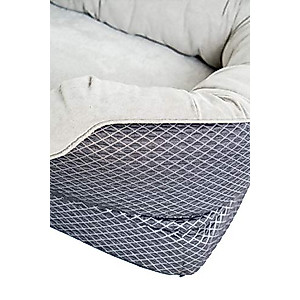 BarksBar Snuggly Sleeper Medium Gray Diamond Orthopedic Dog Bed with Solid Orthopedic Foam, Soft Cotton Bolster, and Ultra Soft Plush Sleeping Space - 32 x 22 Inches
