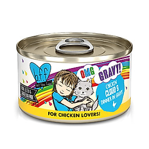 Weruva B.F.F. OMG - Best Feline Friend Oh My Gravy!, Chicken Cloud 9 with Chicken in Gravy, 2.8oz Can (Pack of 12)