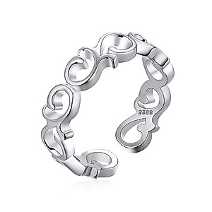 ChicSilver 925 Sterling Silver Ring Celtic Knot Heart High Polish Eternity Wedding Band Stackable Ring for Women Men