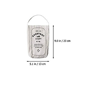 Cabilock 2PCS Wall Mount Grocery Bag Dispenser Linen Kitchen Grocery Plastic Bag Holder Farmhouse Hanging Storage Organizer Basket for Bathroom Home White