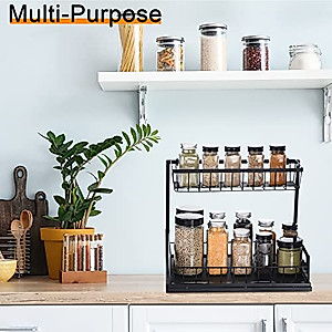 uxcell 2 Set Under Sink Organizers and Storage, 2 Tier Sliding Bathroom Cabinet Organizer Pull Out Kitchen Cabinet Organizer, Multi-Purpose Basket Organizer Drawer, White