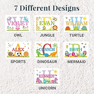 Let’s Make Memories Personalized My Own Name Step Stool - Children’s Step Stool - Sturdy Wood – Non-Toxic Paint, Sealer - Unicorn Design - Natural - 14’Wx9.25”Lx8.75”H - Ages 3+