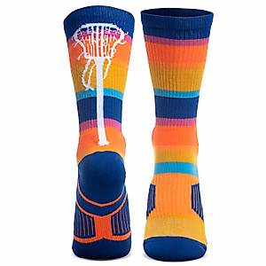 ChalkTalkSPORTS Adult Lacrosse Athletic Mid-Calf Woven Socks | Sunset Lacrosse Socks (Youth)