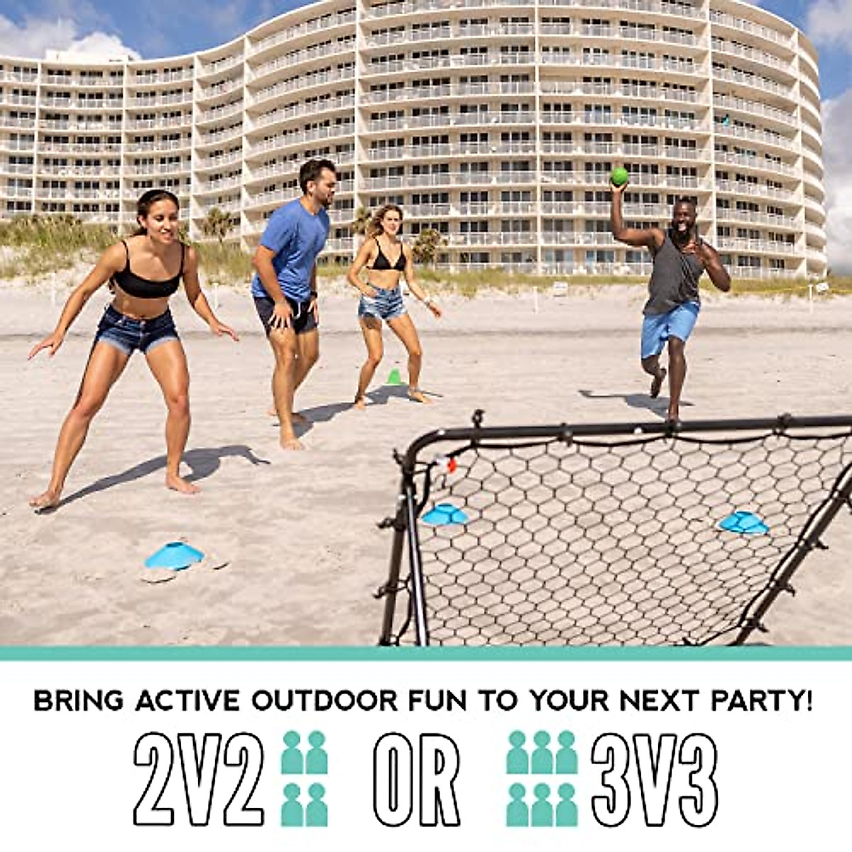 Franklin Sports Backlash Outdoor + Backyard Game - 4 to 6 Player Target Net Game - Perfect for Beach, Backyard + Tailgate - Includes (1) Target Net, (1) Mini Ball, Boundary Cones and Carry Bag