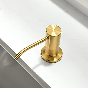 Soap Dispenser for Kitchen Sink, YardMonet Gold Sink Soap Dispenser or Lotion Dispenser with 13 Ounce Large Soap Bottle, Gold