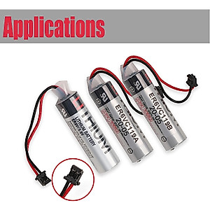 BAOBUTE (Pack of 2) ER6V/3.6V ER6VC119A ER6VC119B 2400mAh PLC Lithium Battery Compatible for Toshiba PLC Battery for M64 7x6x2mm