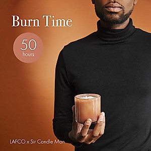 LAFCO New York Classic Candle x Sir Candle Man, Heart of the Matter - 6.5 oz - 50-Hour Burn Time - Reusable, Hand Blown Glass Vessel - Made in the USA