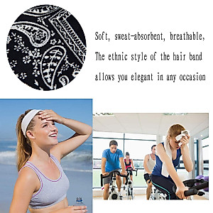 QIMOSHI 6 Packs Headbands for Women Cotton Knotted Yoga Sport Workout Fashion Hair Bands Headwrap