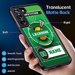 Personalized America Flag Lacrosse Name Number Rubber Cover Phone Case for Samsung Galaxy A15/A25/A14/A54/A53/A03S/A02S/A10E/A12/A13/A32/A33/A42/A51/A52/A71 Custom Lacrosse Phone Case (X-Lacrosse)