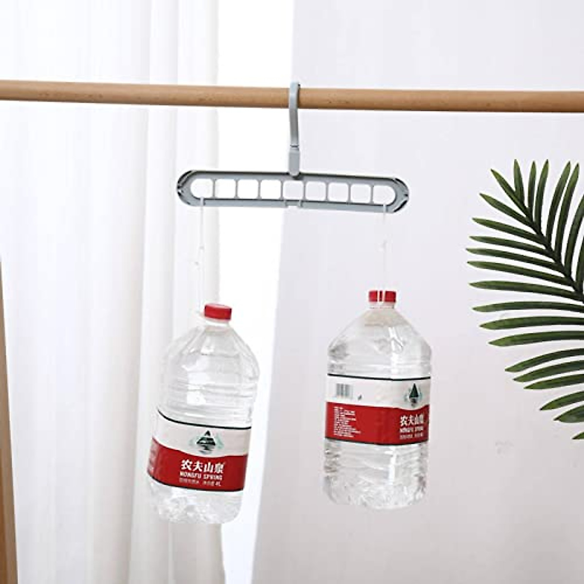 NA Nordic Style Creative Retractable Hanging Clothes Airing Rack Household Folding Plastic Storage Rack Storage Fantastic Nine-Hole Hanger