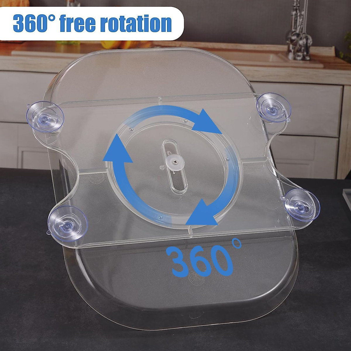 Lazy Susan Organizer for Refrigerator,Rotate Fridge Organizers and Storage,Lazy Susan Turntable for Fridge, Cabinet, Pantry,Table, Kitchen, Countertop(15.7''x 11.8'',Clear)