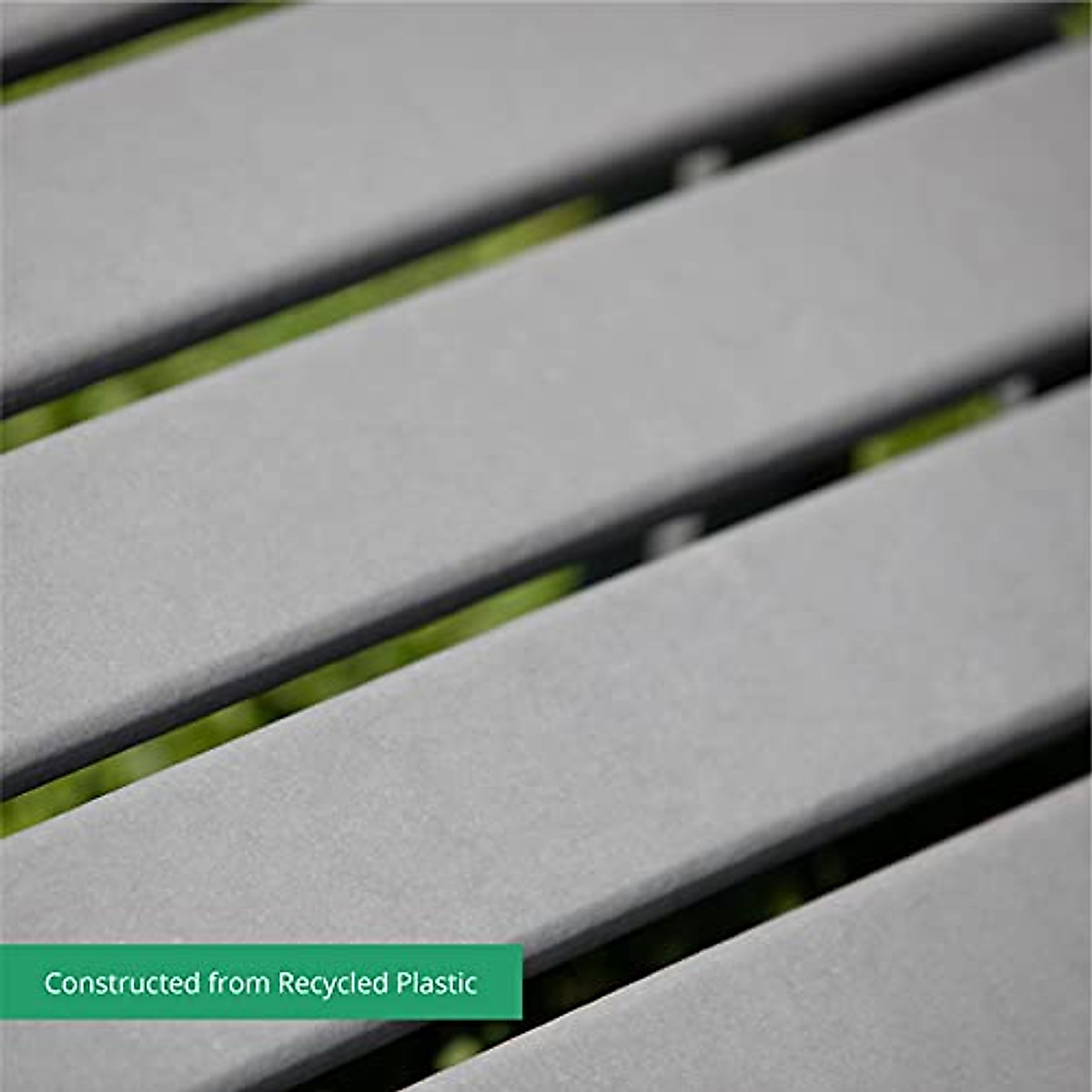 TITAN GREAT OUTDOORS Everwood Hilltop Platinum Grey Curve Back Poly Adirondack Ottoman