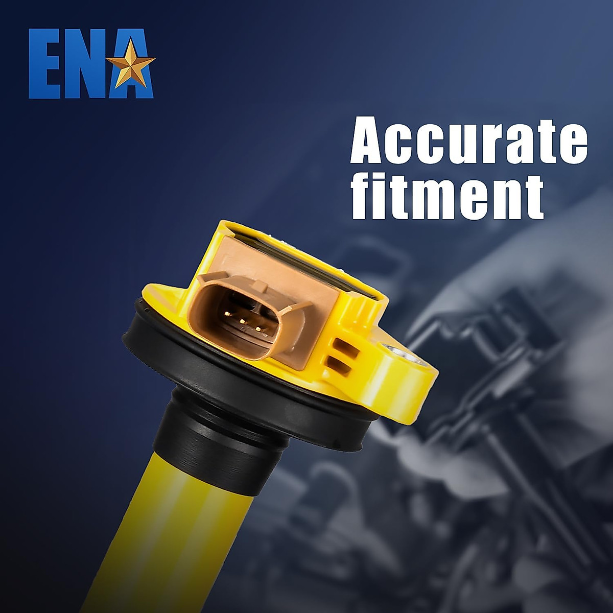 ENA Set of 6 Yellow Ignition Coil Pack and Iridium Spark Plug 3.5 V6 Compatible with Ford Lincoln Explorer Expedition F150 Flex Lobo MKS MKT Navigator Transit Taurus Replacement For UF646 SP534 DG549