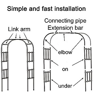 Rose Arch Garden Arbors,Garden Arch Used for Climbing Rose Plants,Wedding Arches,Metal Pergola Climbing Aid,Trellis Climbing Arch,Weatherproof,Trellis,Garden Lawns Celebratory Decoration