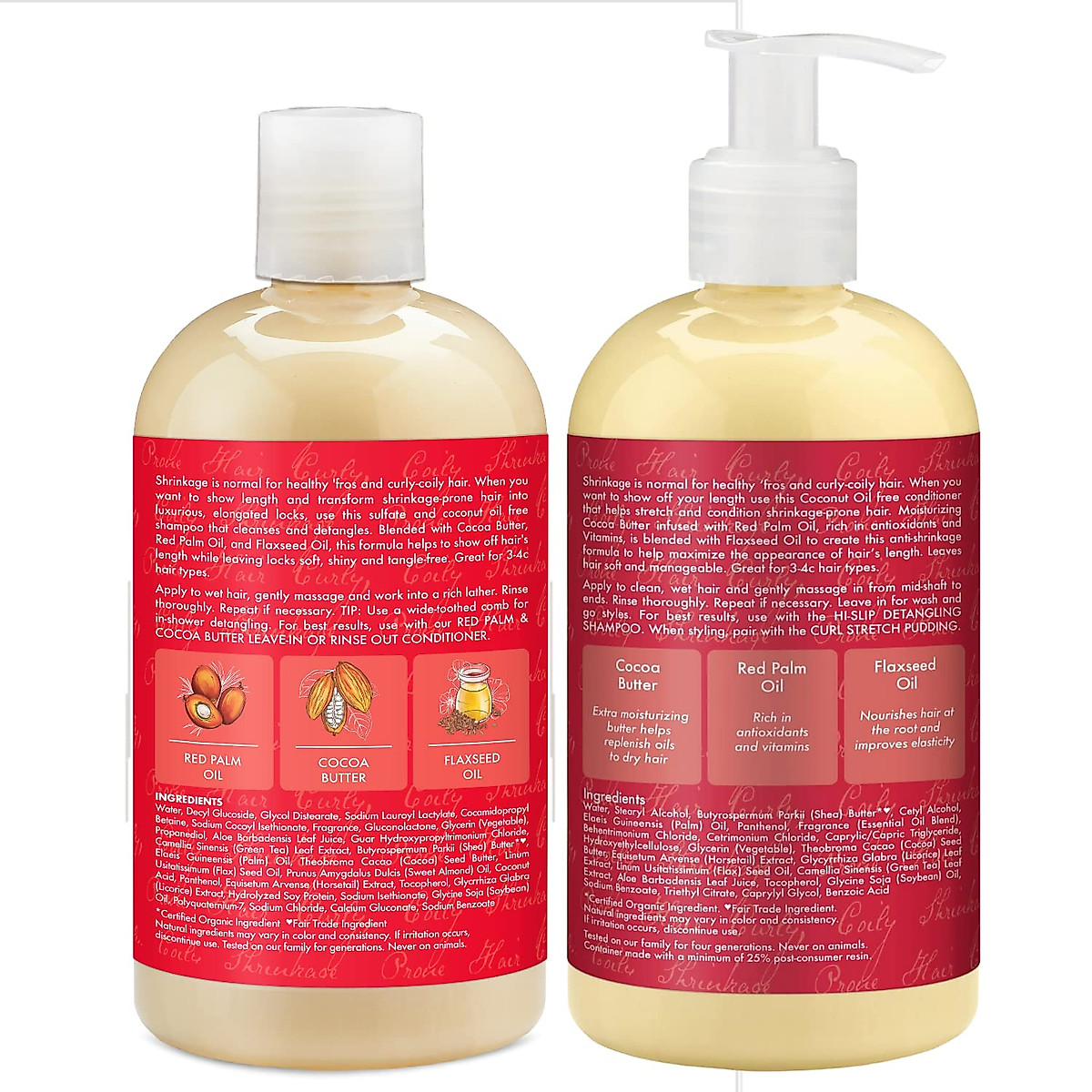 Shea Moisture Curly Hair Shampoo and Conditioner Set for Women with Red Palm Oil & Cocoa Butter - Sulfate-free Hair Care, 13 Oz (2 Piece)