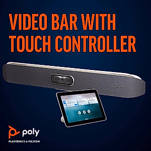 Poly - Studio X50 (Polycom) with TC8 Touch Controller - 4K Video & Audio Bar - Conferencing System for Mid-Size Meeting Rooms - Works with Teams, Zoom & more