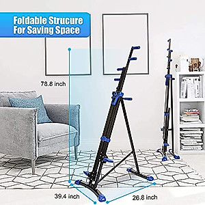 The ONLY Vertical Climber Machine Combined Resistance Training and High-Intensity Cardio for Home, More Than 350 lbs Weight Capacity，Full Body Stair Climber，Home Gym Exercise Machine (Blueblack)