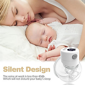 LORYHALL Wearable Electric Breast Pump, Portable Hands Free Pump, LED Display, Low Noise & Closed System, 2 Mode & 9 Levels Wireless Pump Easy to Assemble and Dishwasher Safe, 24mm Flange, 2 Pack