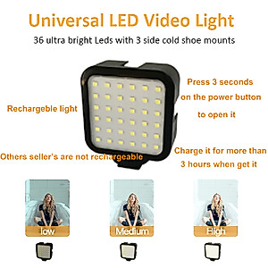 Smartphone Video Kit, Vlogging Kit, Youtuber Kit, with Microphone Light Tripod 50" Extendable Phone Clip Remote Control Compatible with iPhone/Smartphone/Cameras