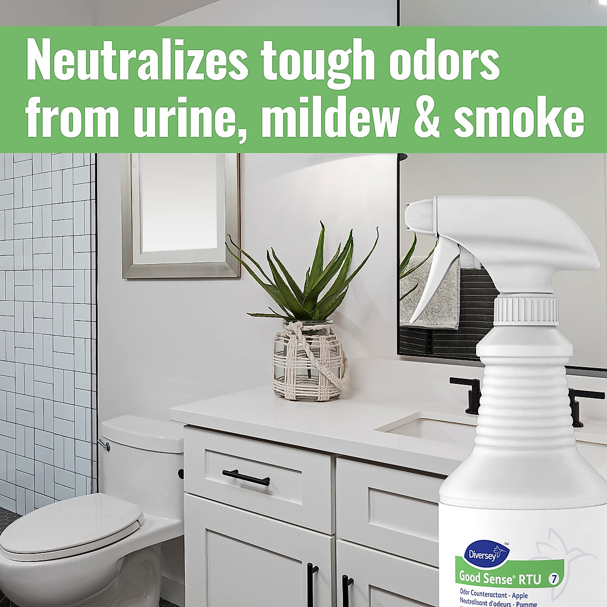 Diversey Good Sense Rtu Liquid Odor Counteractant, Apple Scent, 32 Oz Spray Bottle