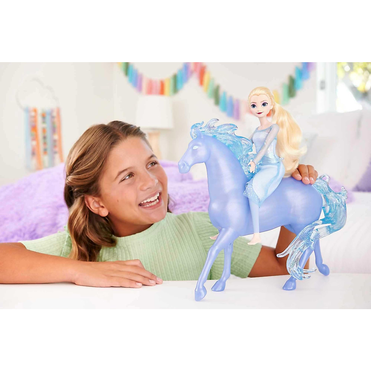 Mattel Disney Frozen Toys, Elsa Fashion Doll & Horse-Shaped Water Nokk Figure, Set Inspired by Mattel Disney's Frozen 2 Movie