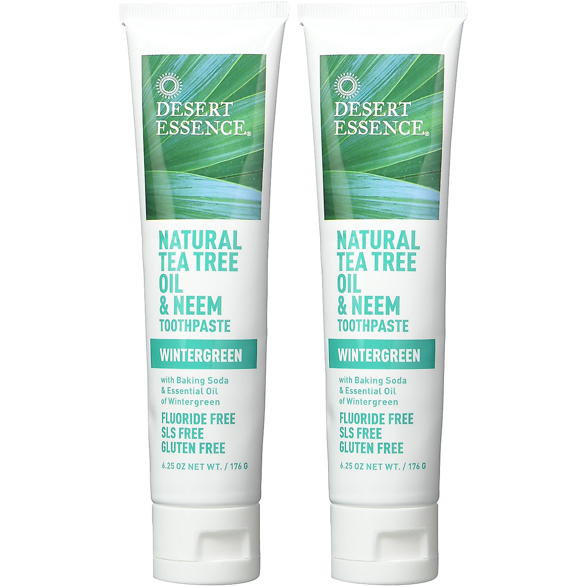 Desert Essence Natural Tea Tree Oil Wintergreen Toothpaste, 6.25 Ounce - 2 per case.