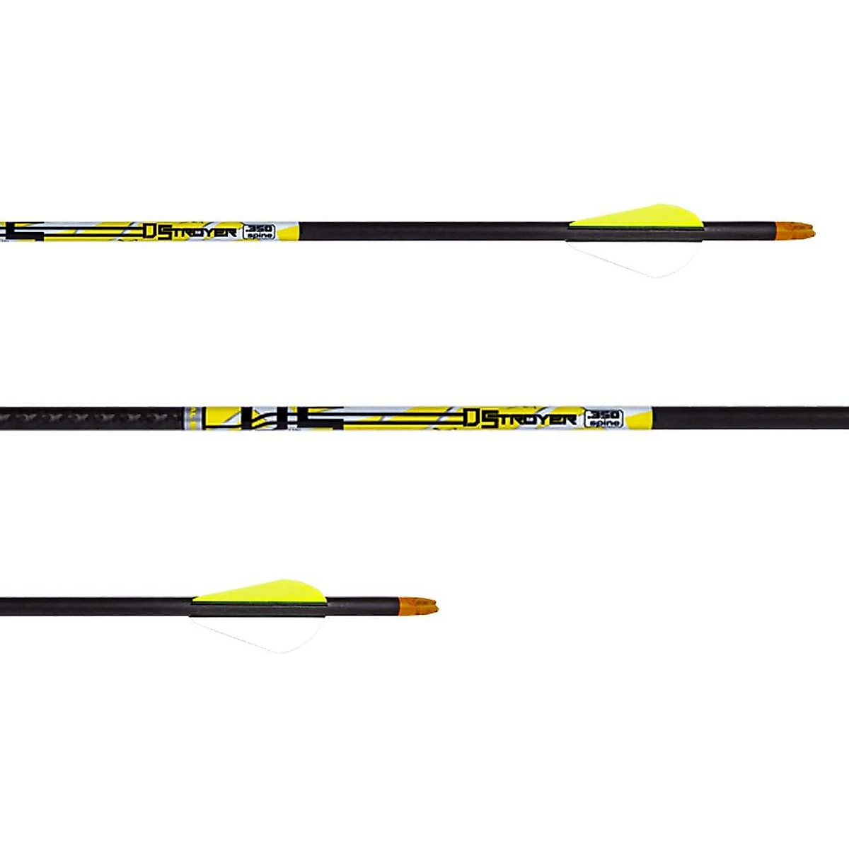 Carbon Express D-Stroyer Hunting Arrow Shafts, 12-Pack, High Modulus Carbon Weave, Dual Spine Weight Forward Technology, Laser Checked, Length 31.5” - 350, 400, or 500 Spine
