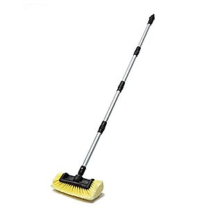 60 Inch Car Wash Brush 12" with Soft Bristle Head Flow-Through Heavy Duty Tri-Level Dip Auto Car Wash Brush Long Handle Car Exterior Washing Yellow