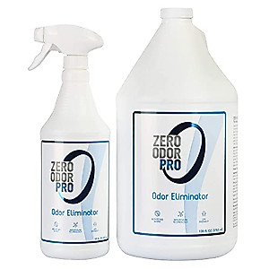 Zero Odor –Professional Odor Eliminator Bundle- Eliminate Extreme Air & Surface Odor– Patented Molecular Technology Best for Strong, persistent odor- Smell Great Again, 32oz & 128oz Refill