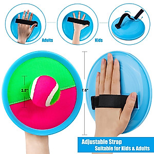 Ayeboovi Toss and Catch Ball Set Beach Toys Pool Toys Outdoor Games Outdoor Toys Yard Games Easter Toys Gifts for Kids Ball and Catch Game with 4 Paddles and 4 Balls [Upgraded Version]