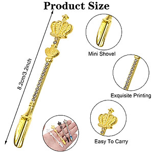 Mini Crown Spoons Set of 4 Mini Shovel Spice Spoon Small Spoons for Spice Tiny Spoons for Powder, Mini Spatulas Spoon, Gold Silver Multicolor Grey Mini Spoons