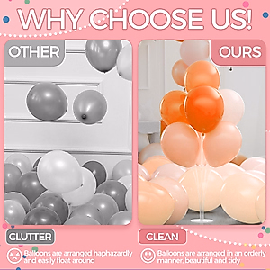 DECOCKRAT 4 Set Balloon Stand Kit - Table Balloon Stands with Base, Easy Assembly Balloon Sticks, Reusable Balloon Holders for Baby Showers, Weddings, Birthdays, Party Decorations.