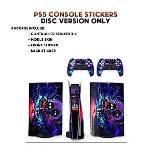 PS5 Skins Console and Controller Stickers Set Vinyl Skin Protective Cover for Playstation 5 Wrap Disc Edition (Dark Scientist)