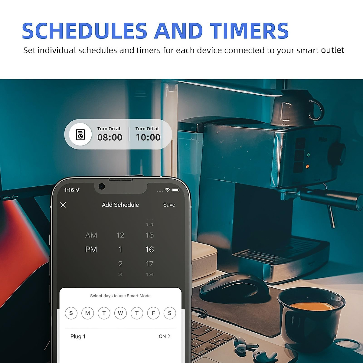 Smart Wall Outlet, Smart Wireless Tamper Resistant Outlet Compatible with Alexa and Google Assistant, Remote Control, ETL & FCC Approvel Samrt Receptacle, Requires 2.4 GHz Wi-Fi, No Hub Required