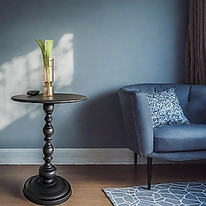 OINKSAAK,Round Side Table，Accent Table，Small end Table，Living Room Tables，Drink Table，Outdoor Side Table，Bistro Table，Metal Circle Antique Pedestal Round Table