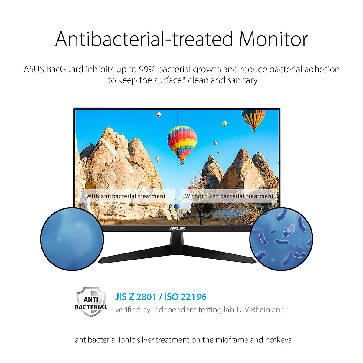 ASUS VY249HE 23.8” Eye Care Monitor, 1080P Full HD, 75Hz, IPS, Adaptive-Sync/Sync, Eye Care Plus, Color Augmentation, Rest Reminder, HDMI VGA, Frameless, VESA Wall Mountable, BLACK